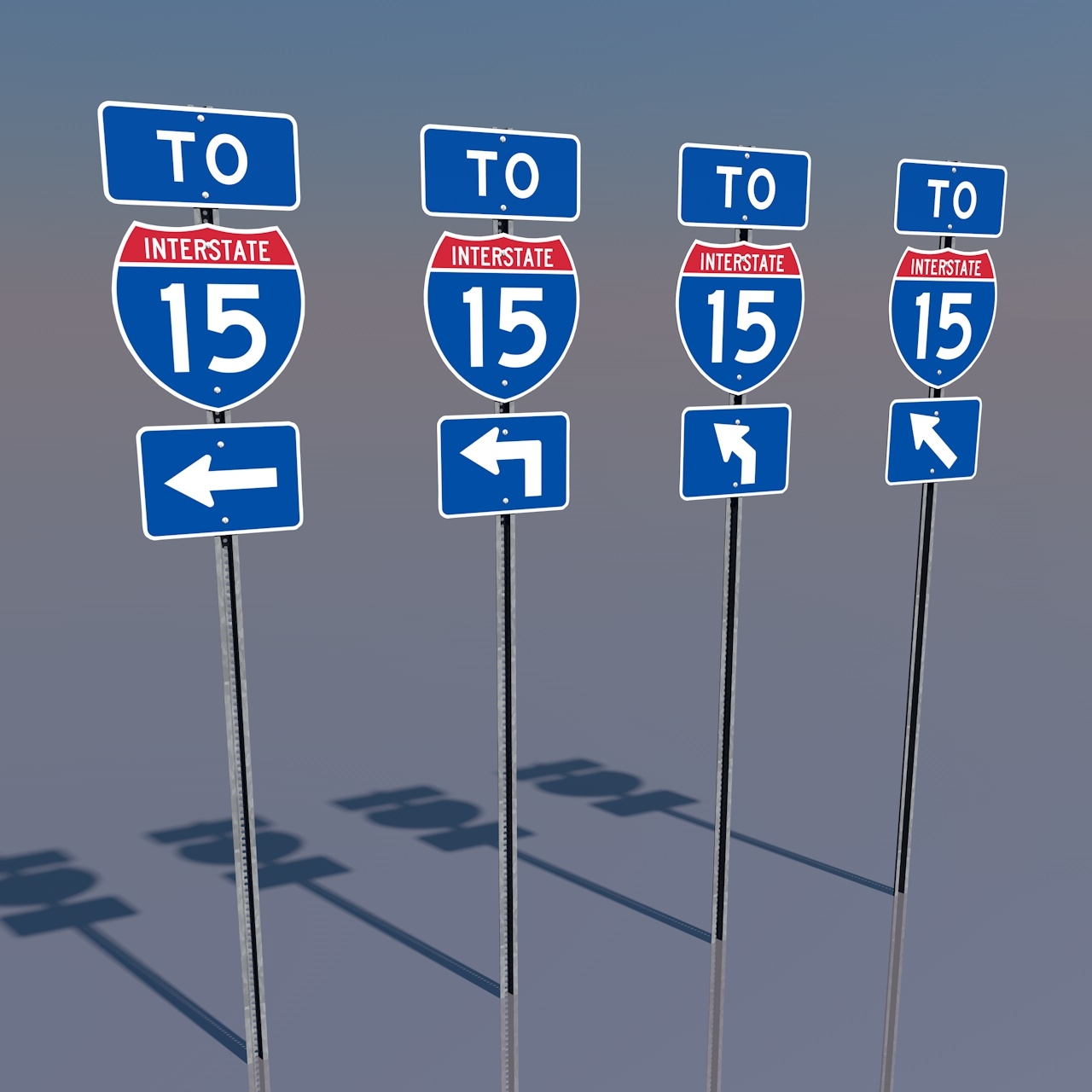 interstate 15 signs california 3d c4d