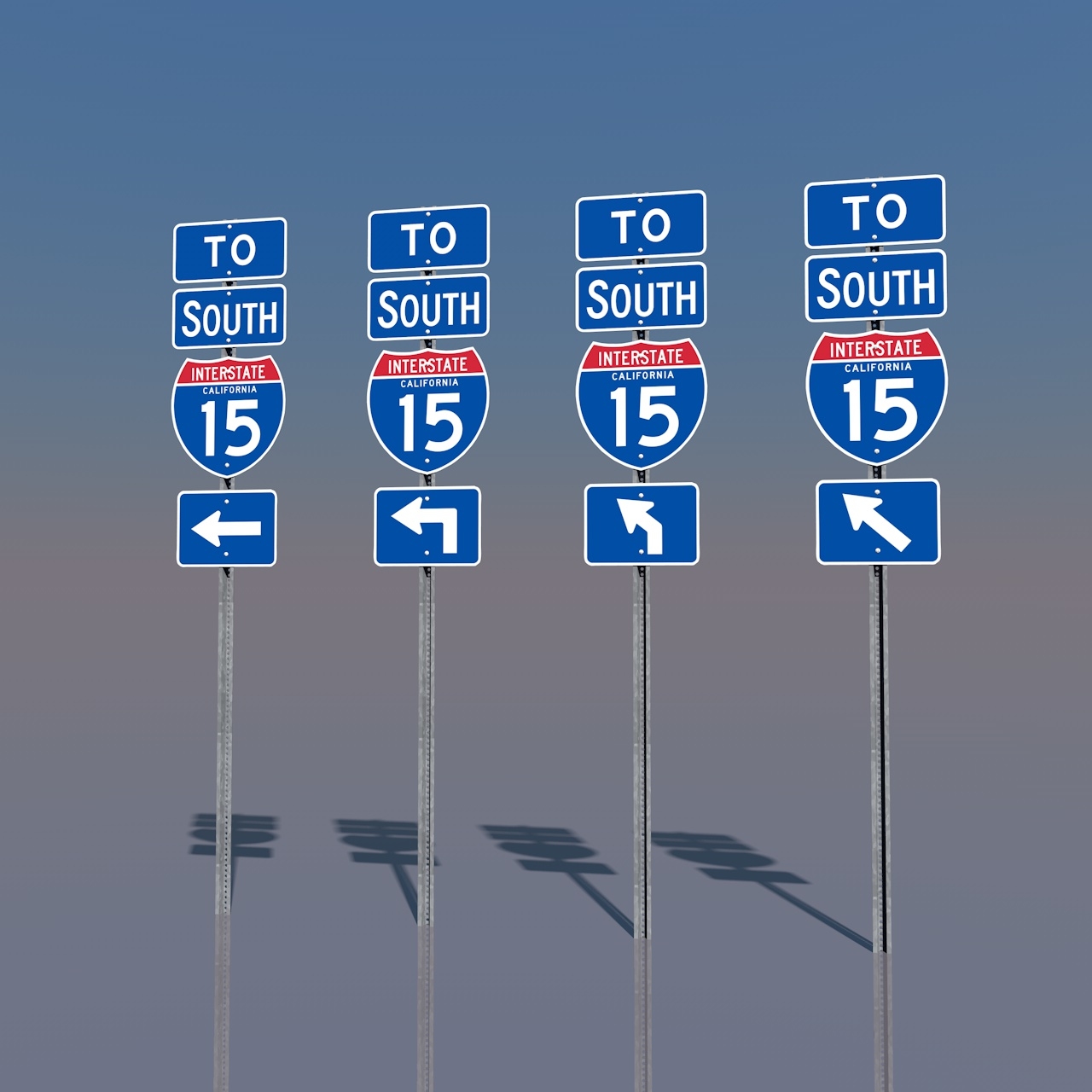 interstate 15 signs california 3d c4d