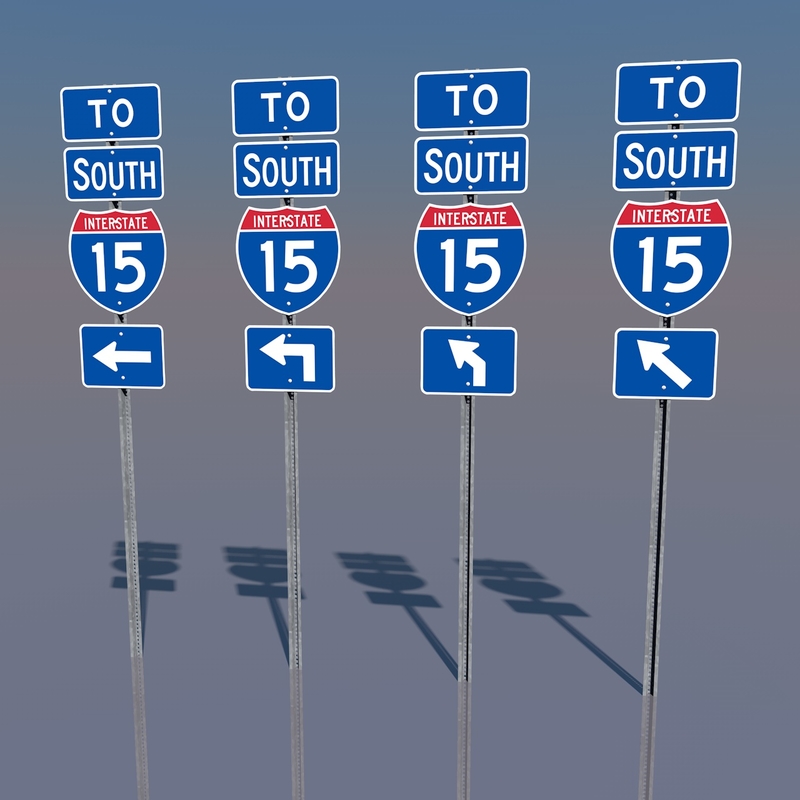 interstate 15 signs california 3d c4d