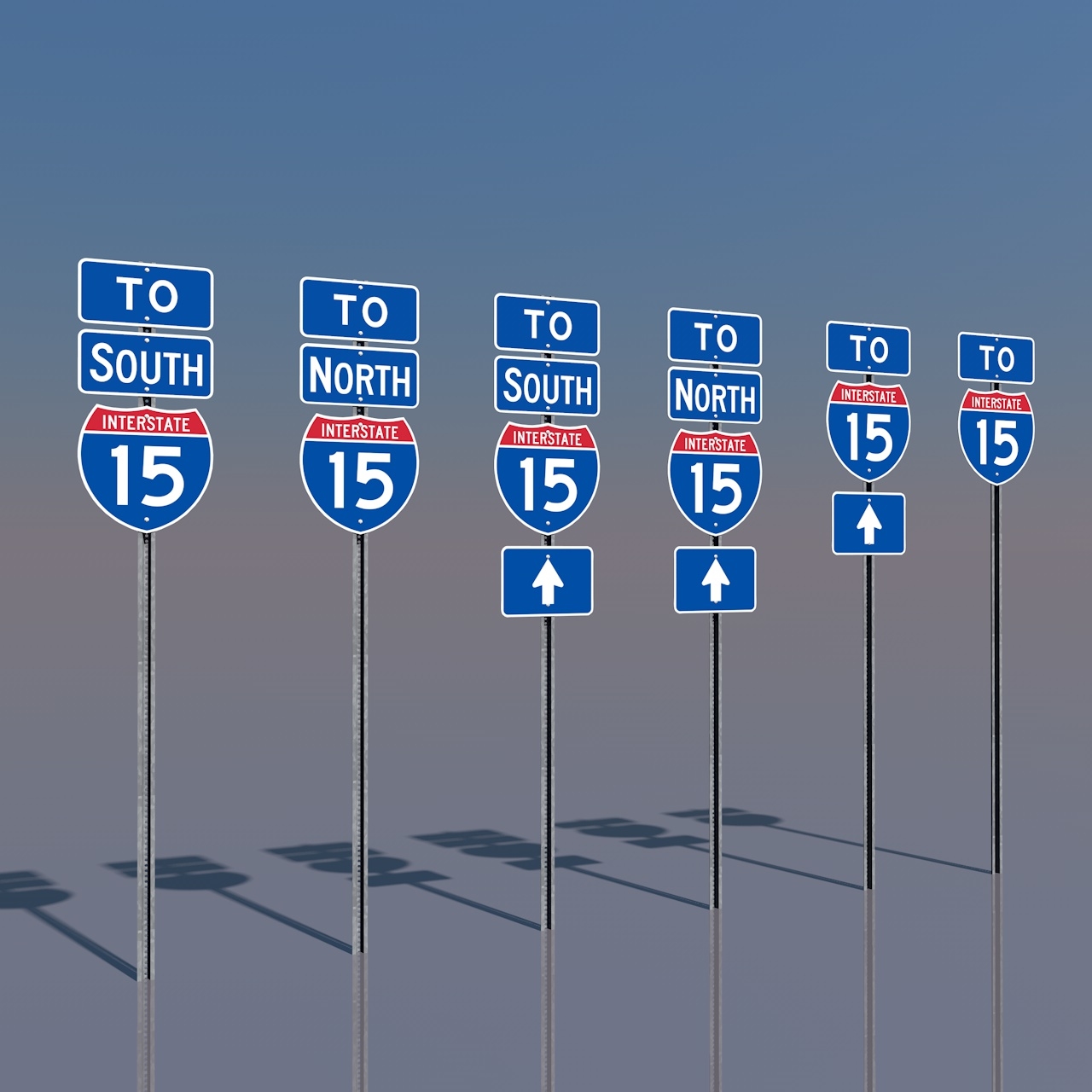 interstate 15 signs california 3d c4d
