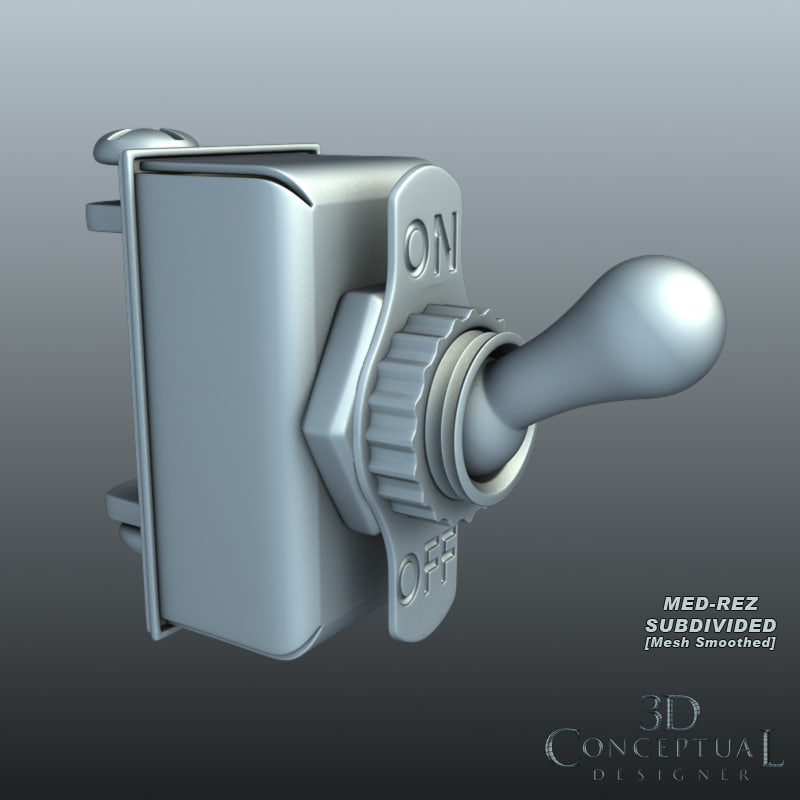 3d vintage toggle switch model