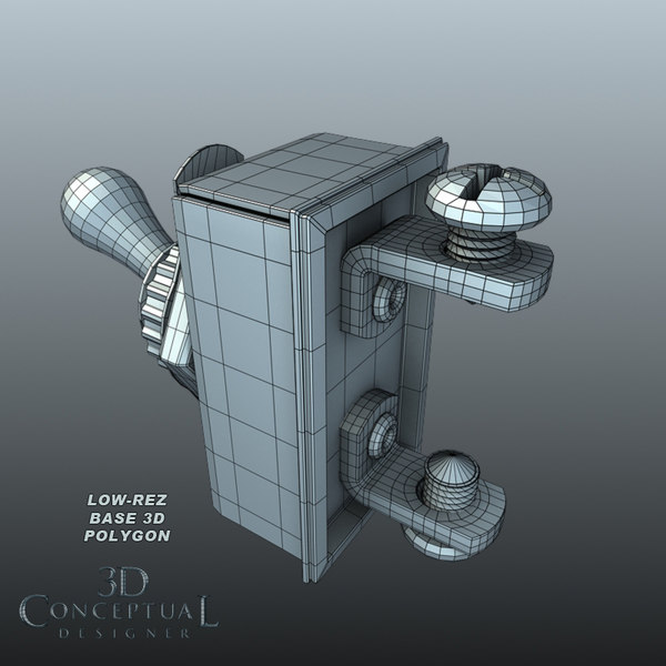 3d vintage toggle switch model