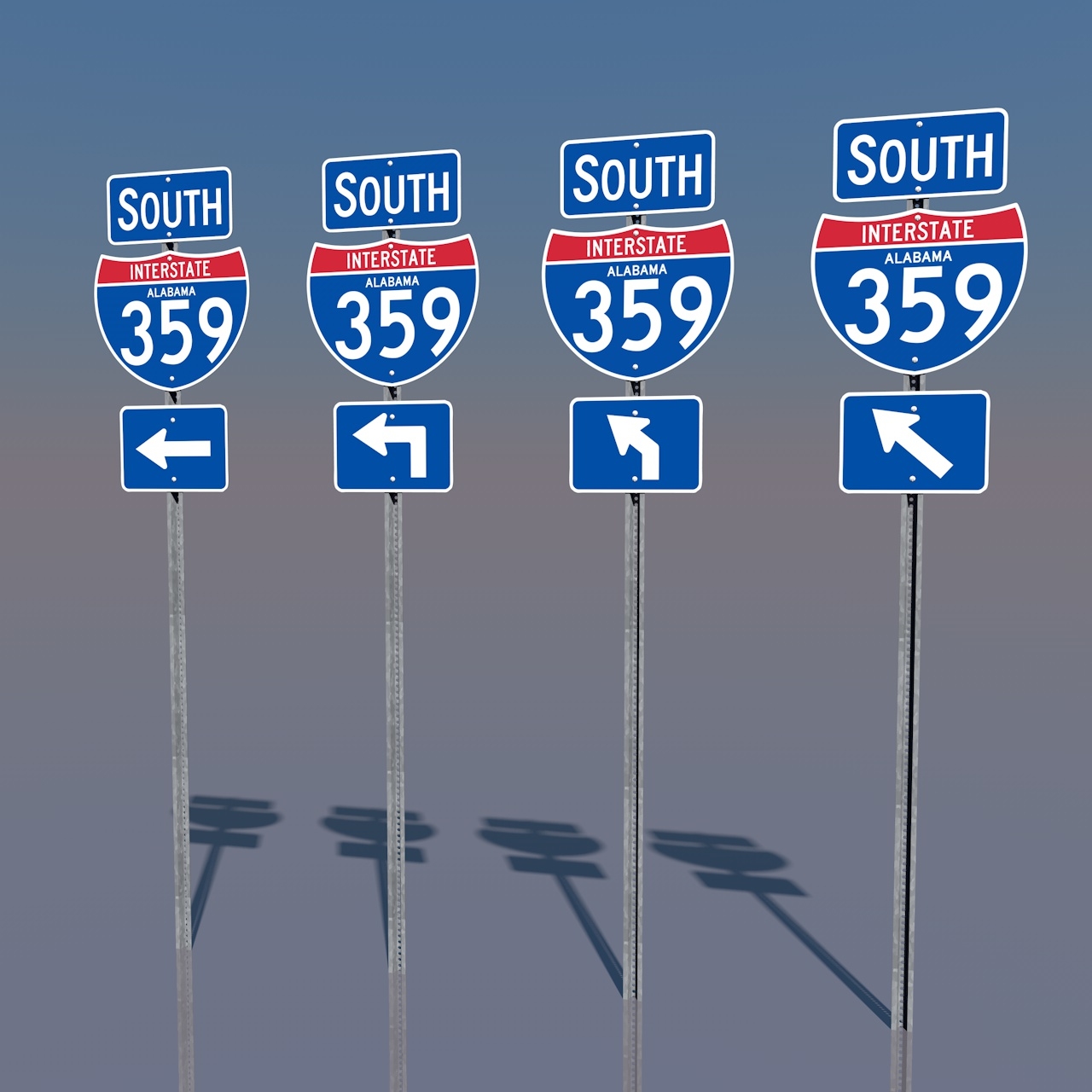 3d interstate 359 signs model