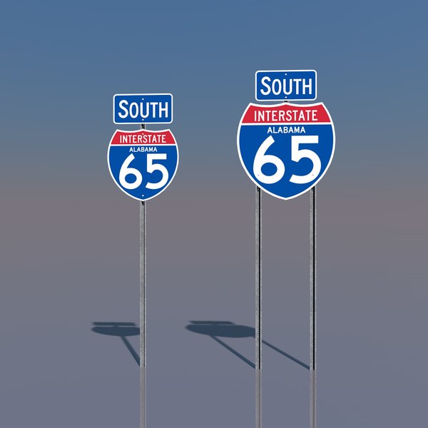 interstate 65 signs alabama c4d