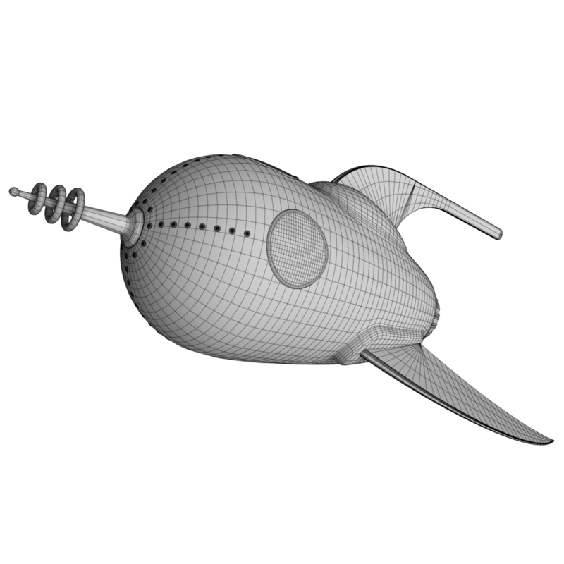 rocket ship 3d model
