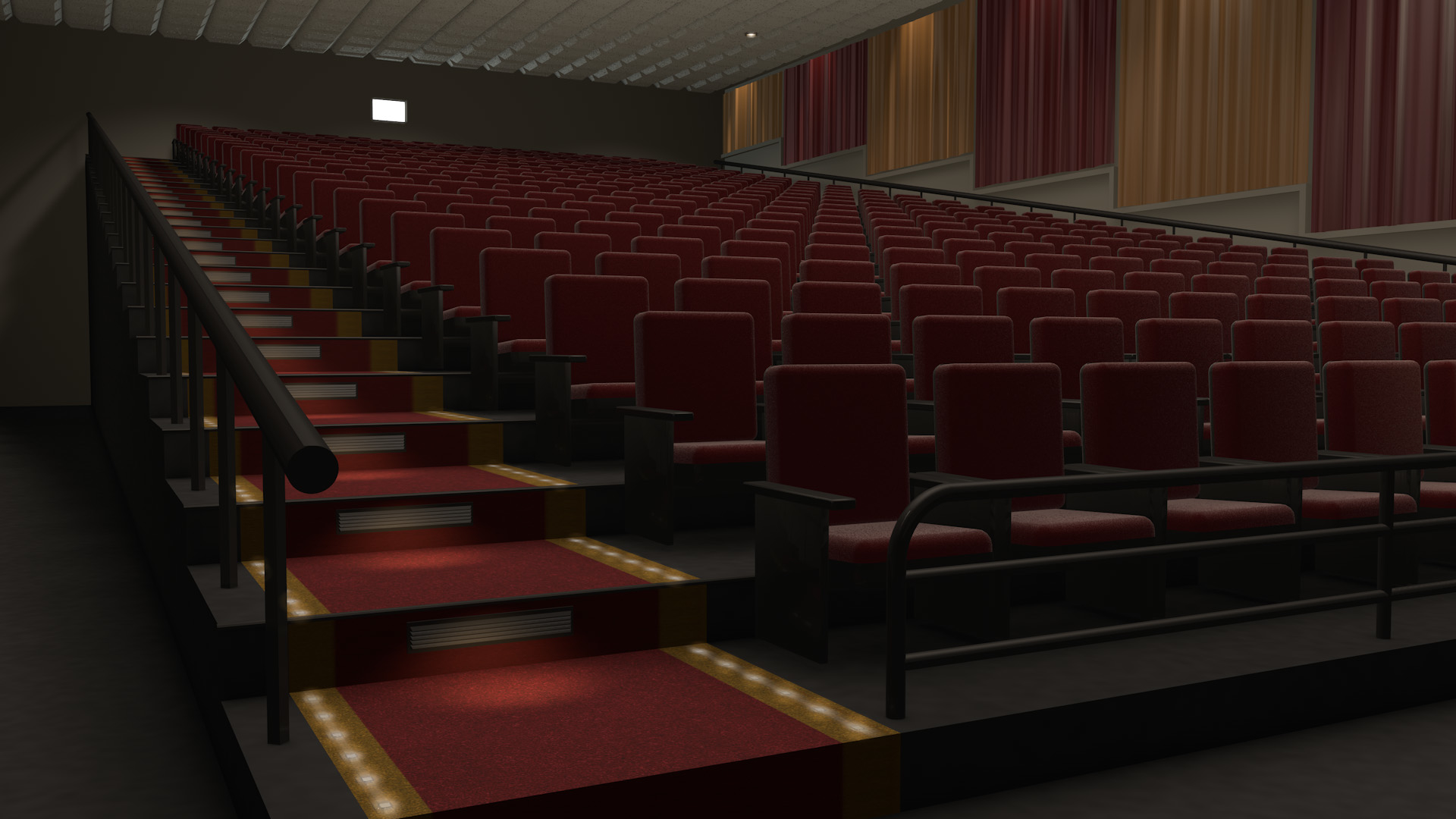 3d model of movie theater stadium seating