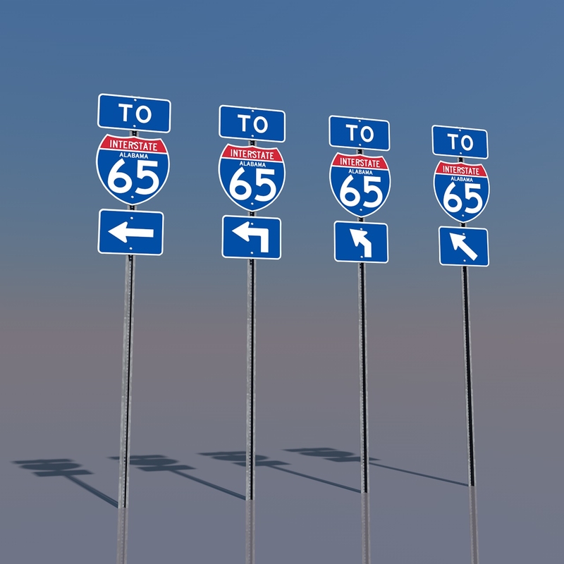 interstate 65 signs alabama c4d