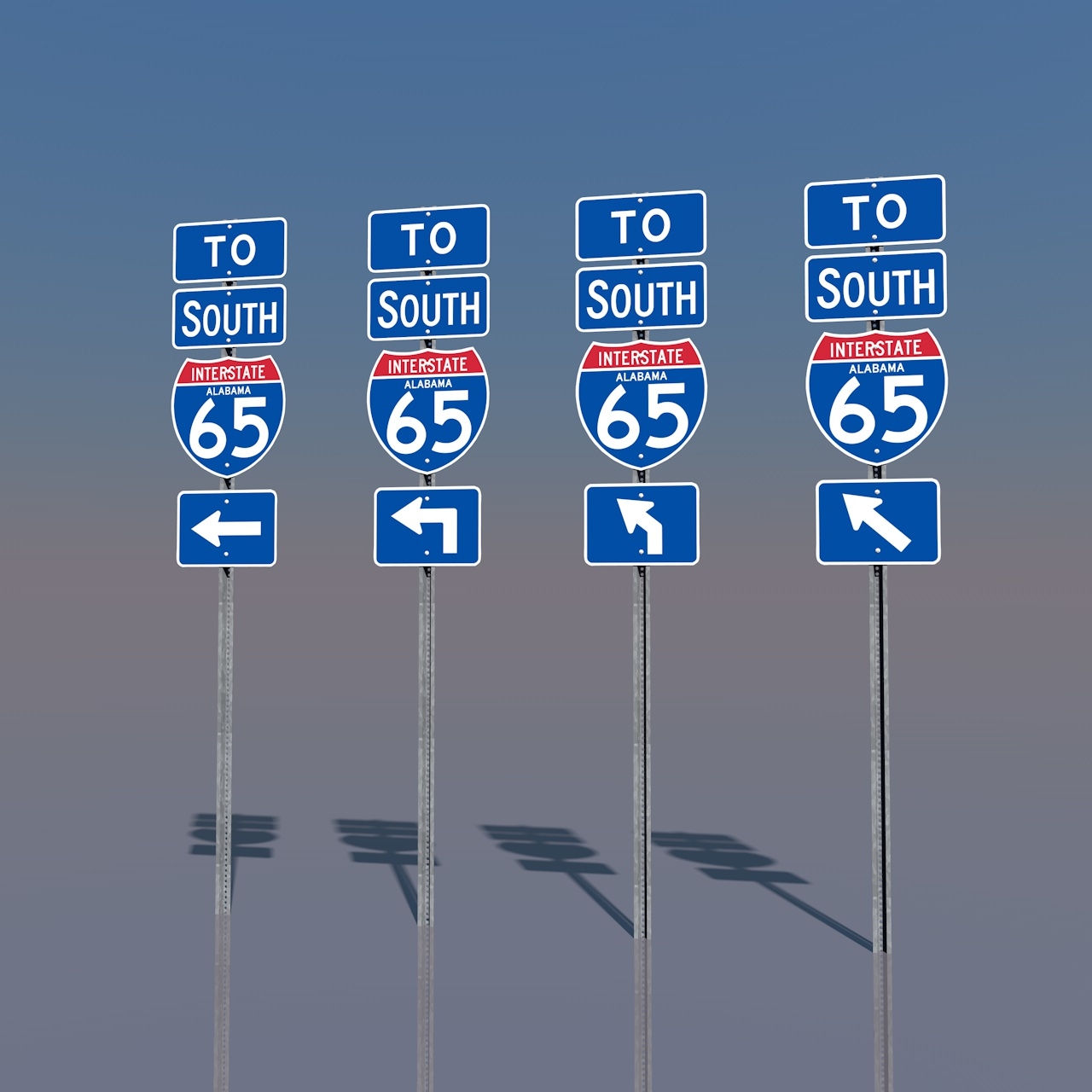 interstate 65 signs alabama c4d