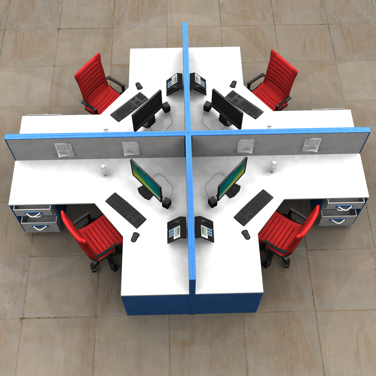 3d cubicle desk model