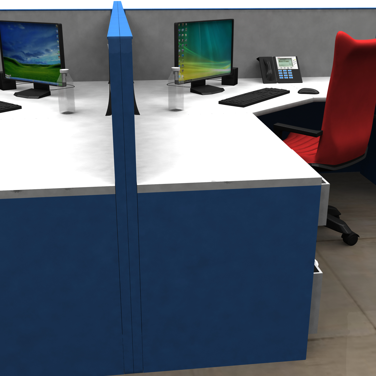 3d cubicle desk model