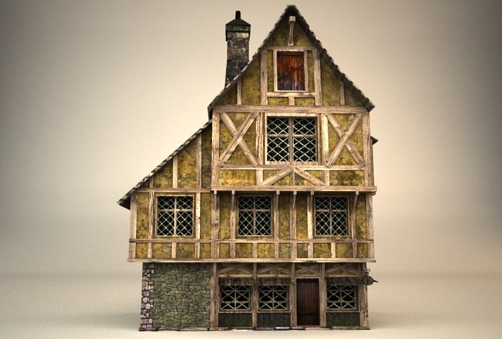 3d medieval house model