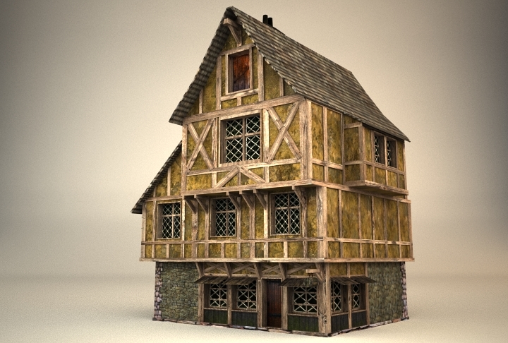 3d medieval house model