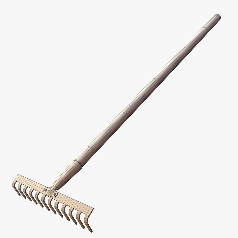 garden rake 3d obj