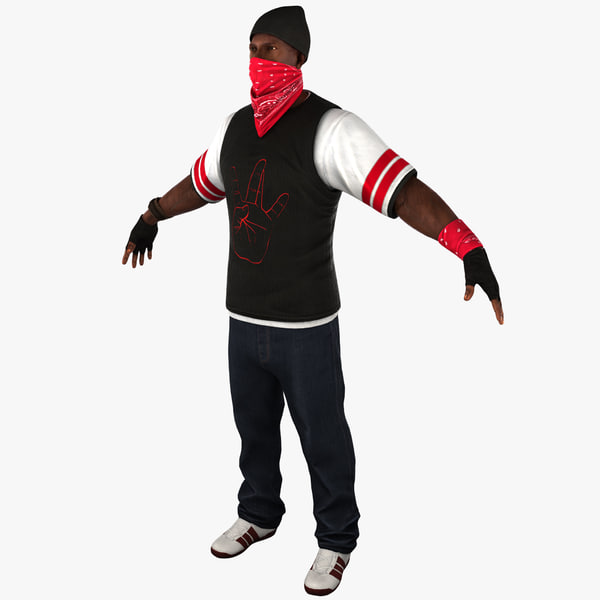 male thug gangster guy 3d 3ds