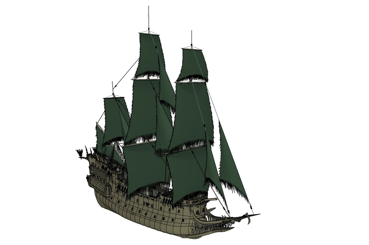 3d flying dutchman ship pirates model