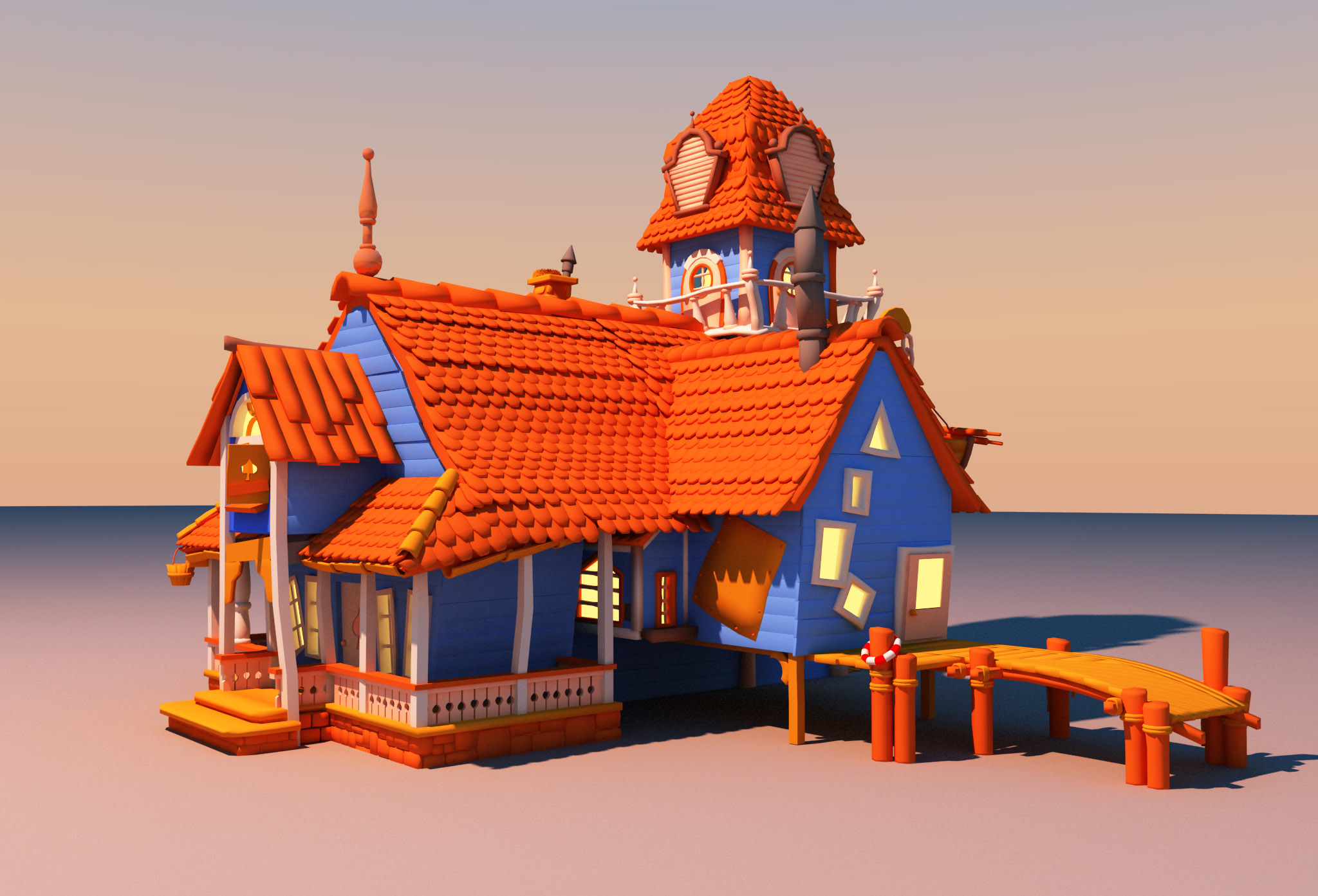 toon house s 3d obj
