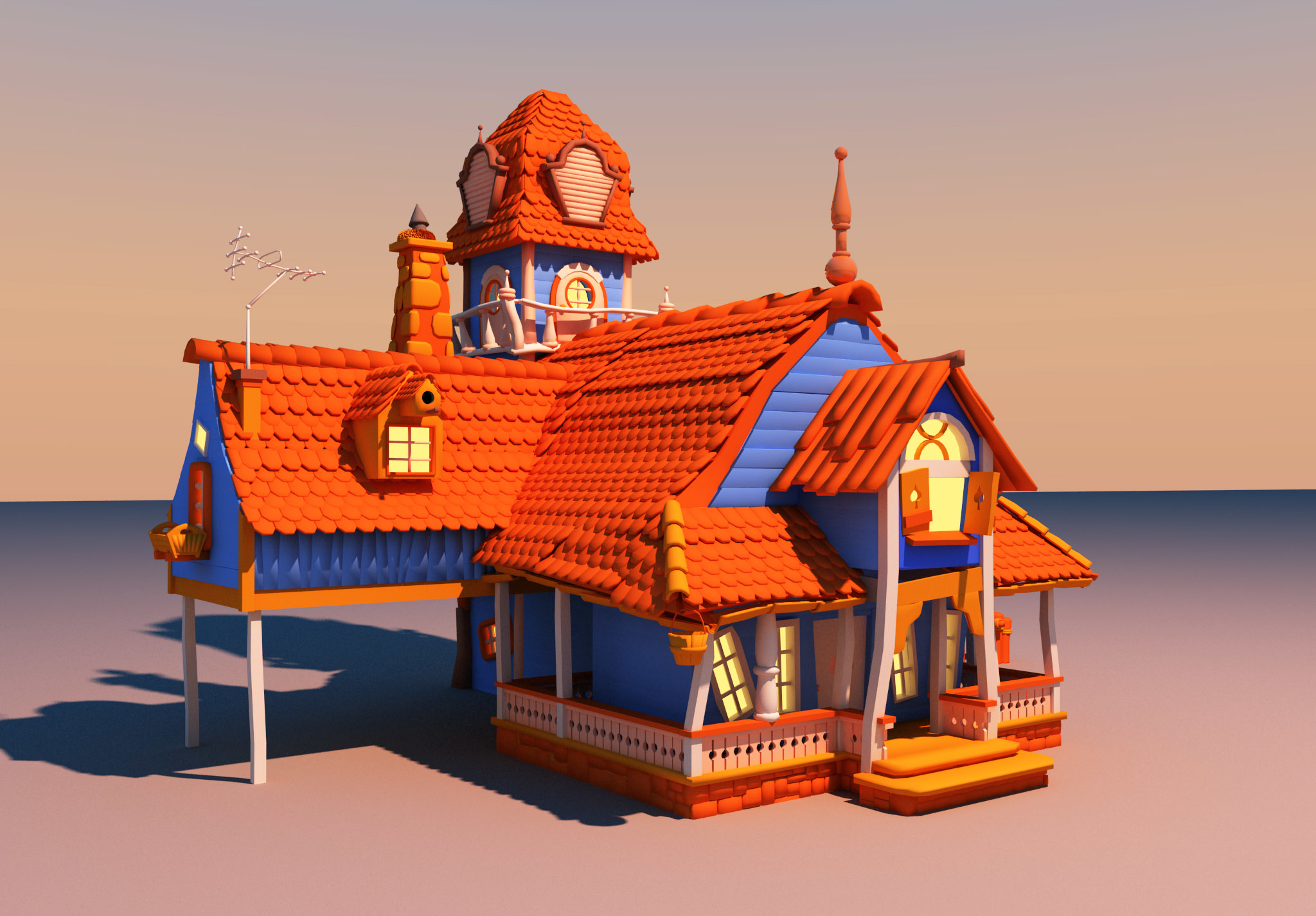toon house s 3d obj