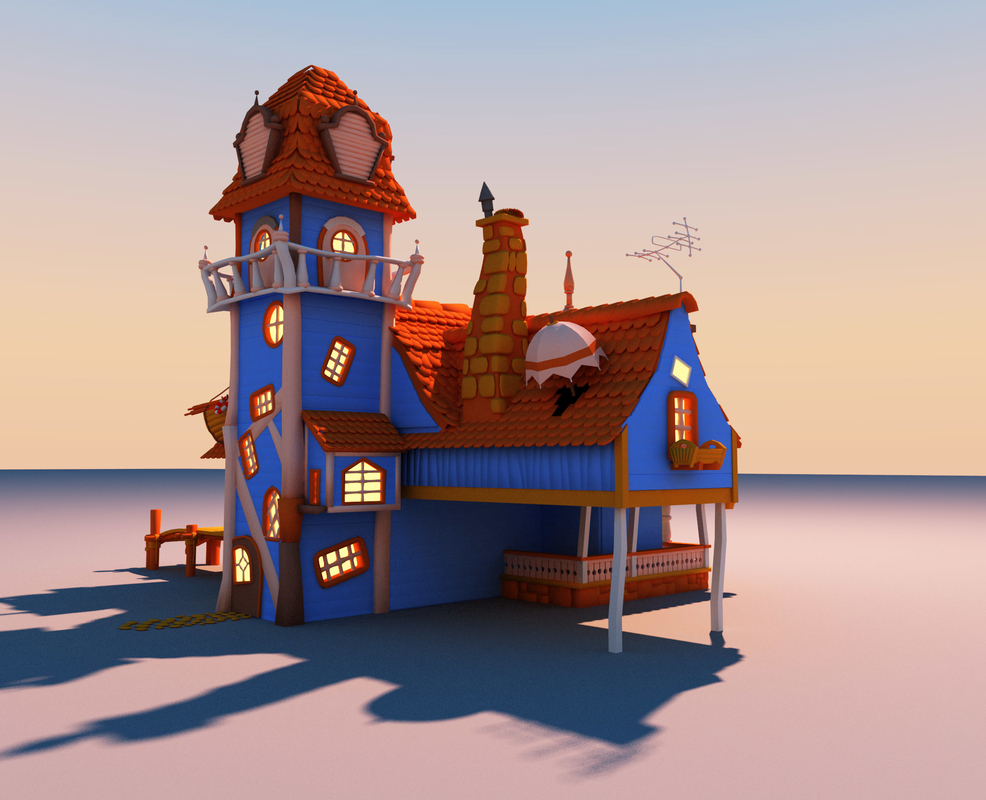 toon house s 3d obj