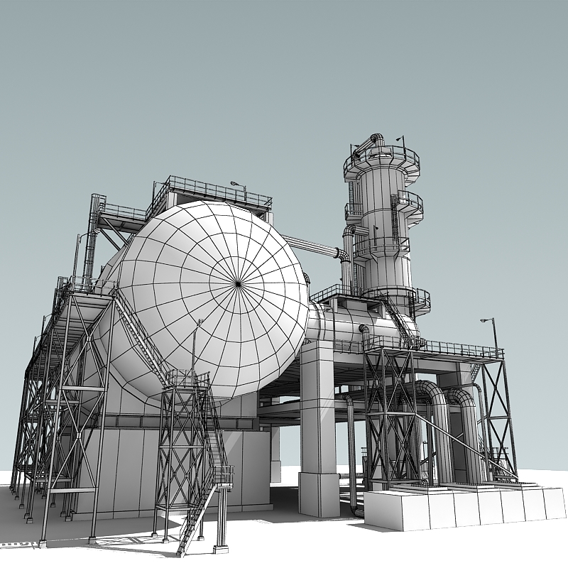 3d refinery unit model