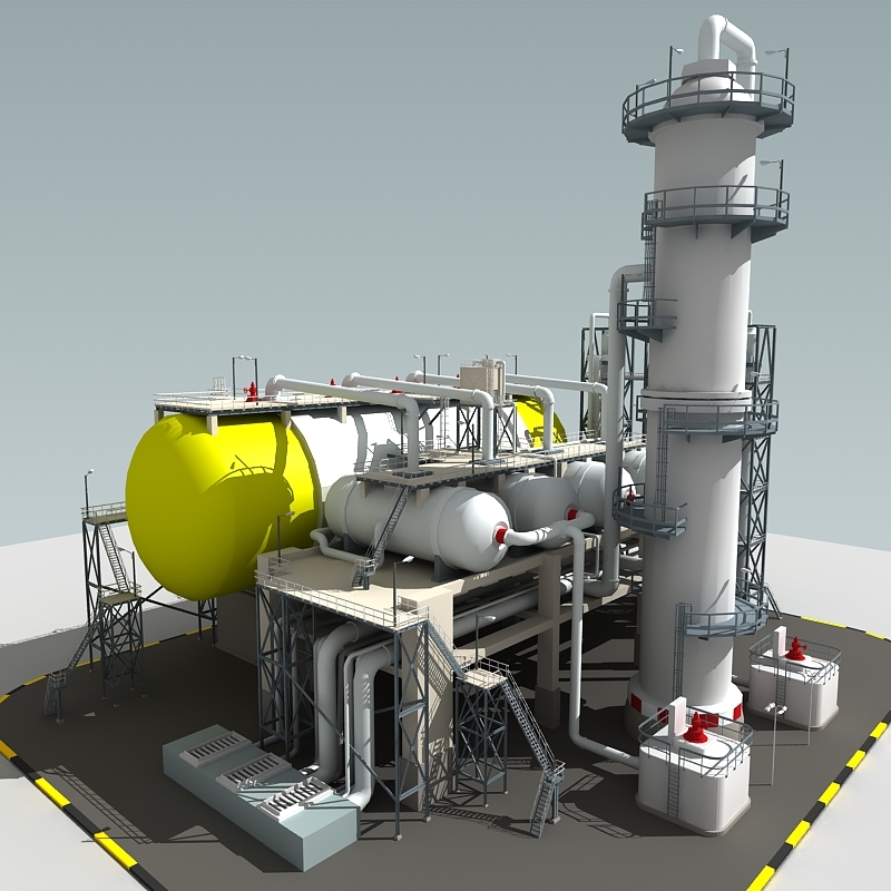 3d refinery unit model
