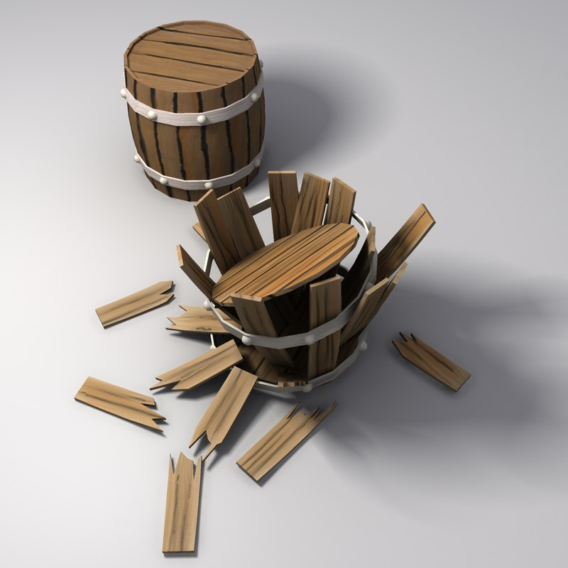 simple wooden barrel 3d model