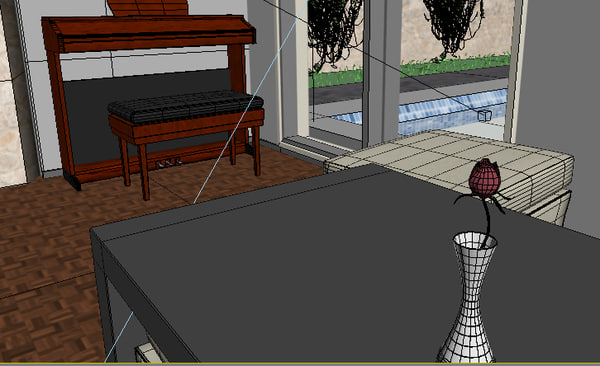 free scene render setup 3d model