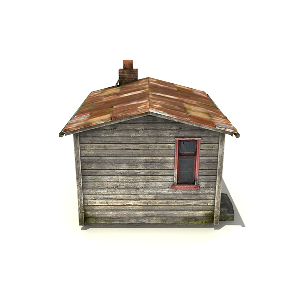 3d model small wooden building