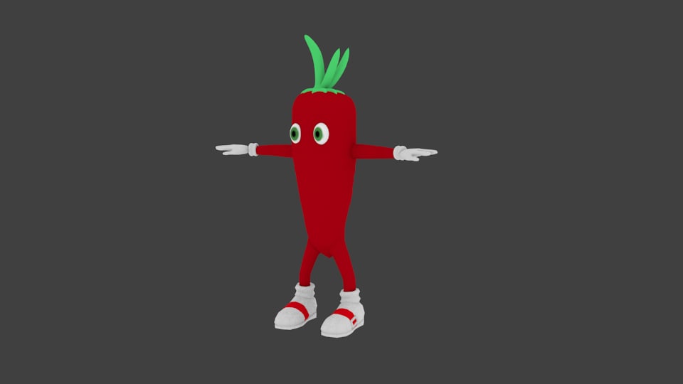 3d chili character