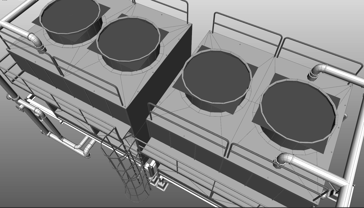 rooftop cooling tower 3d model
