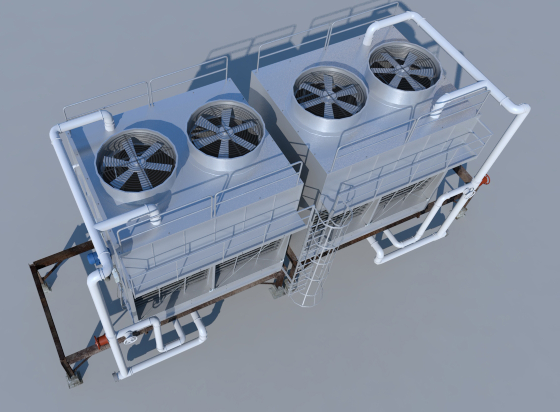 rooftop cooling tower 3d model