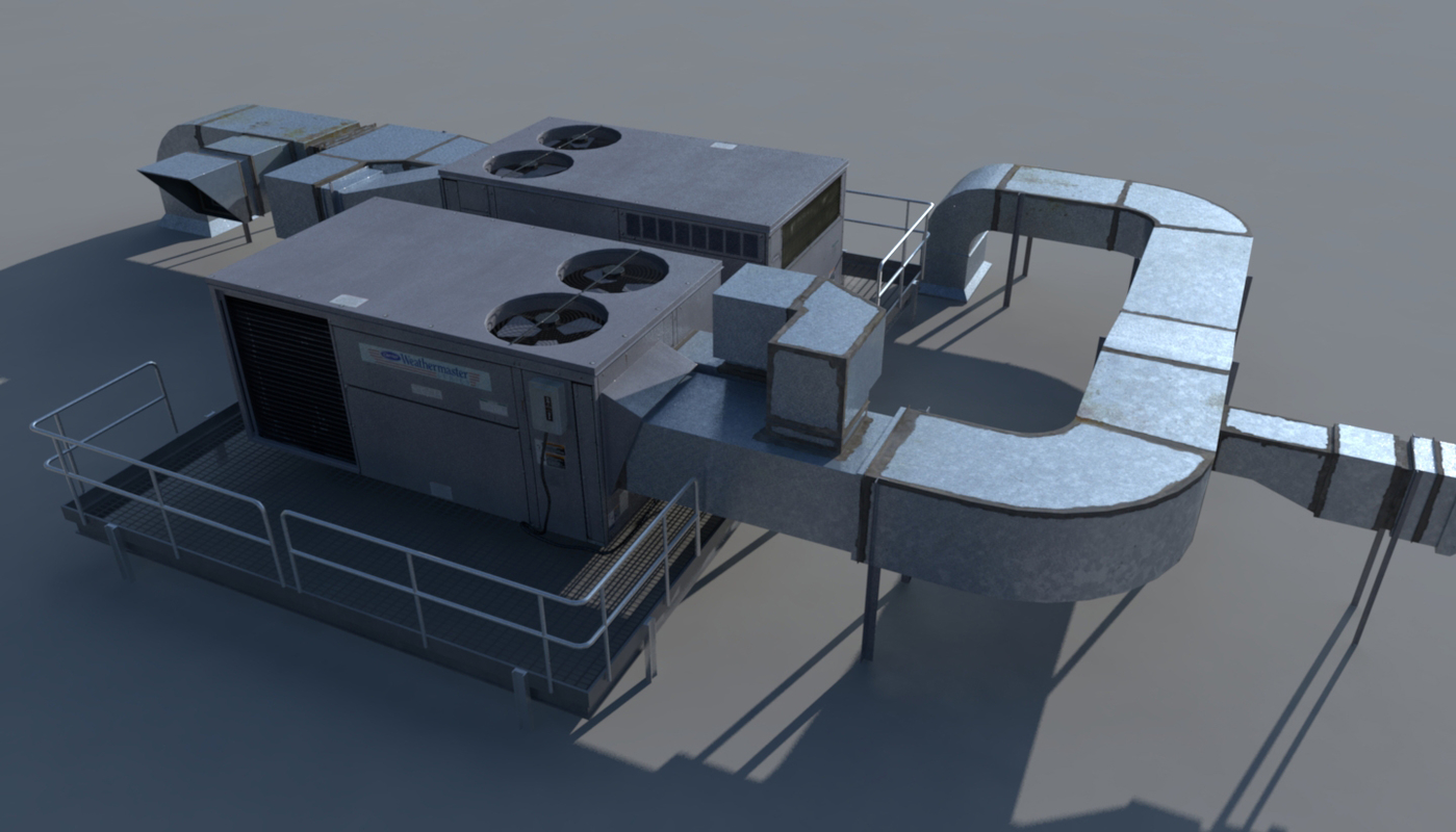 rooftop ac hvacs 3d obj