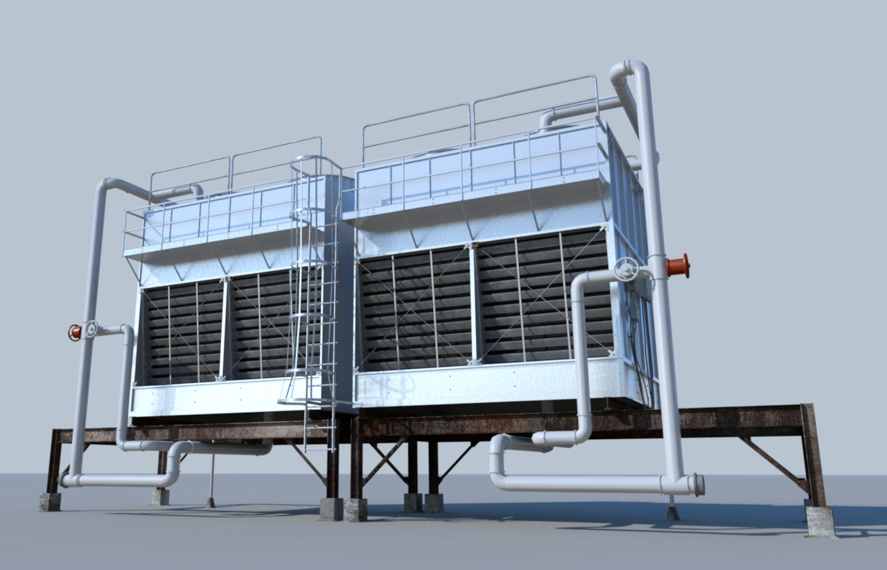 rooftop cooling tower 3d model