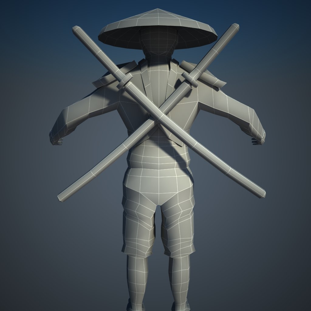 free character samurai 3d model