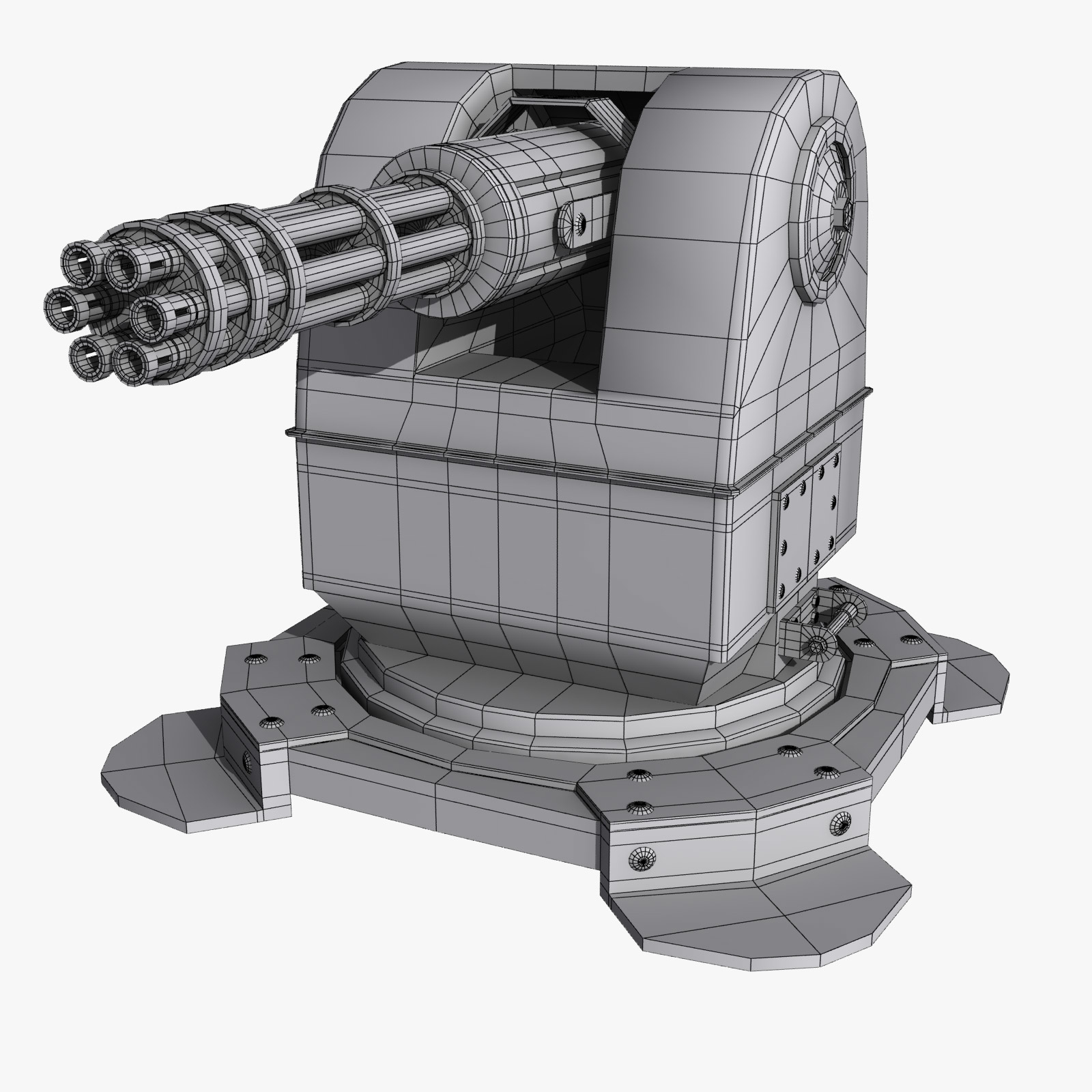 gatling gun 3d obj