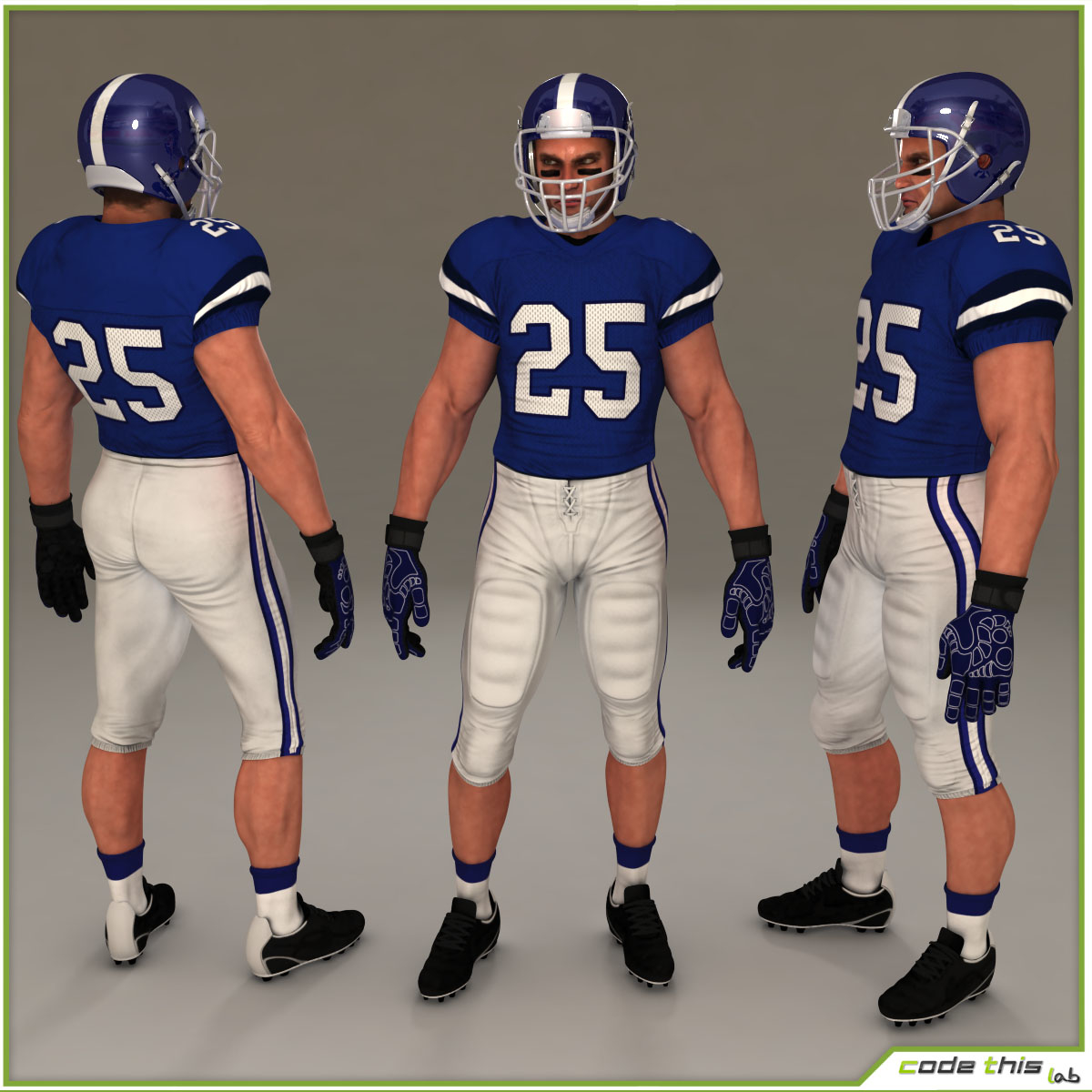 team player american football 3d obj