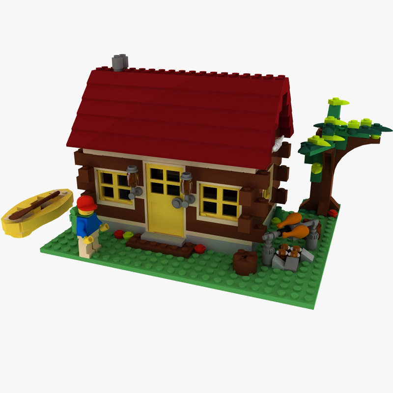 3d model logs cabin lego