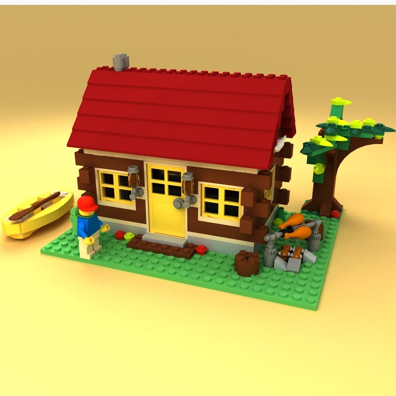 3d model logs cabin lego