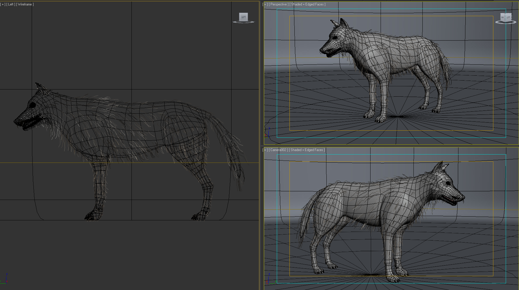 3d wolf fur