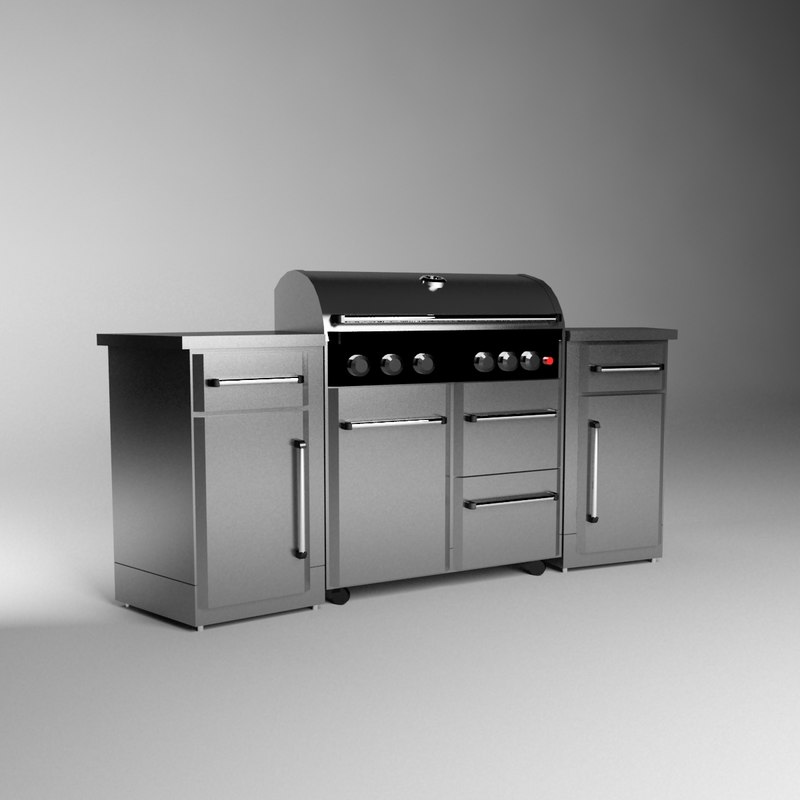 professional outdoor grill 3d model