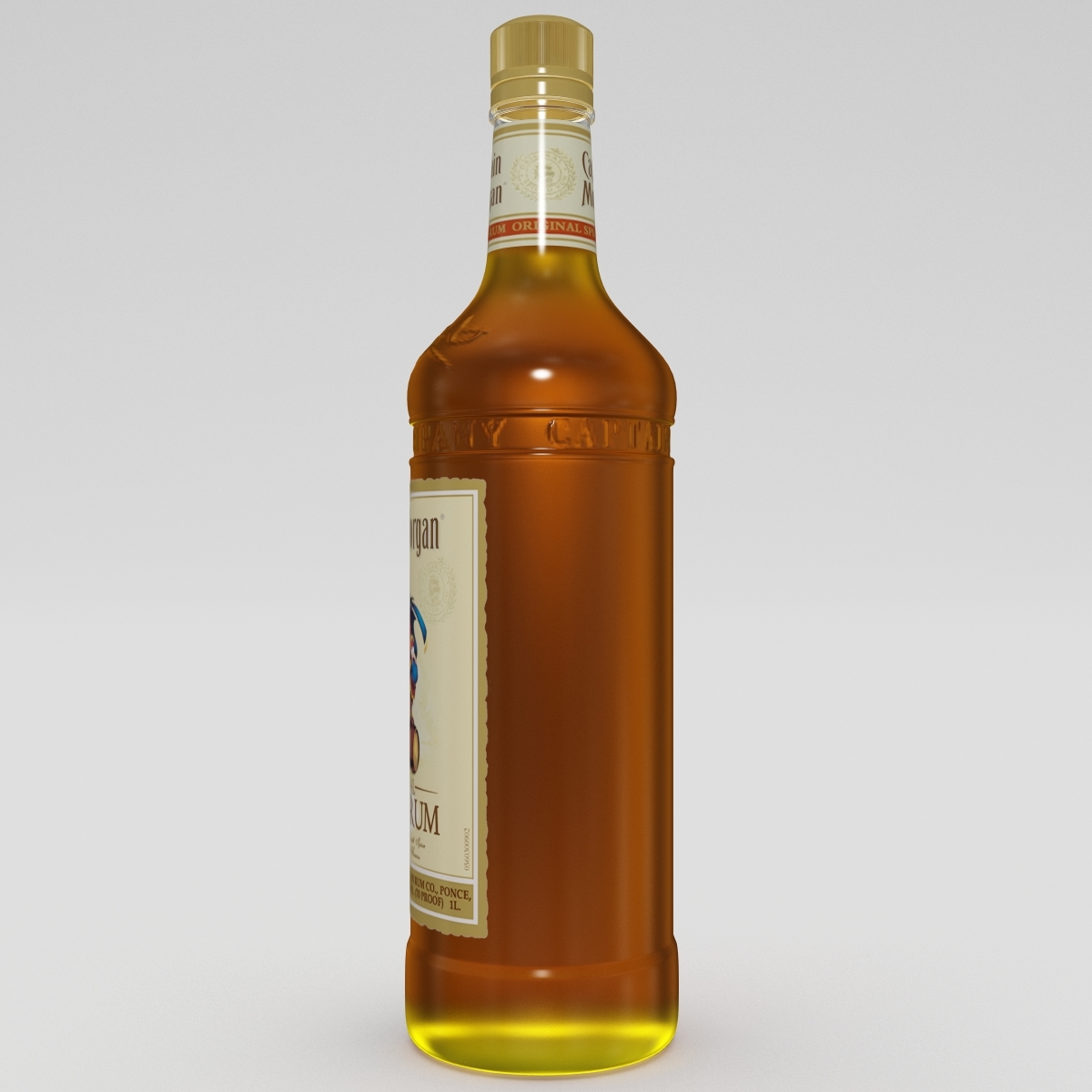 captain morgan bottle rum 3d model