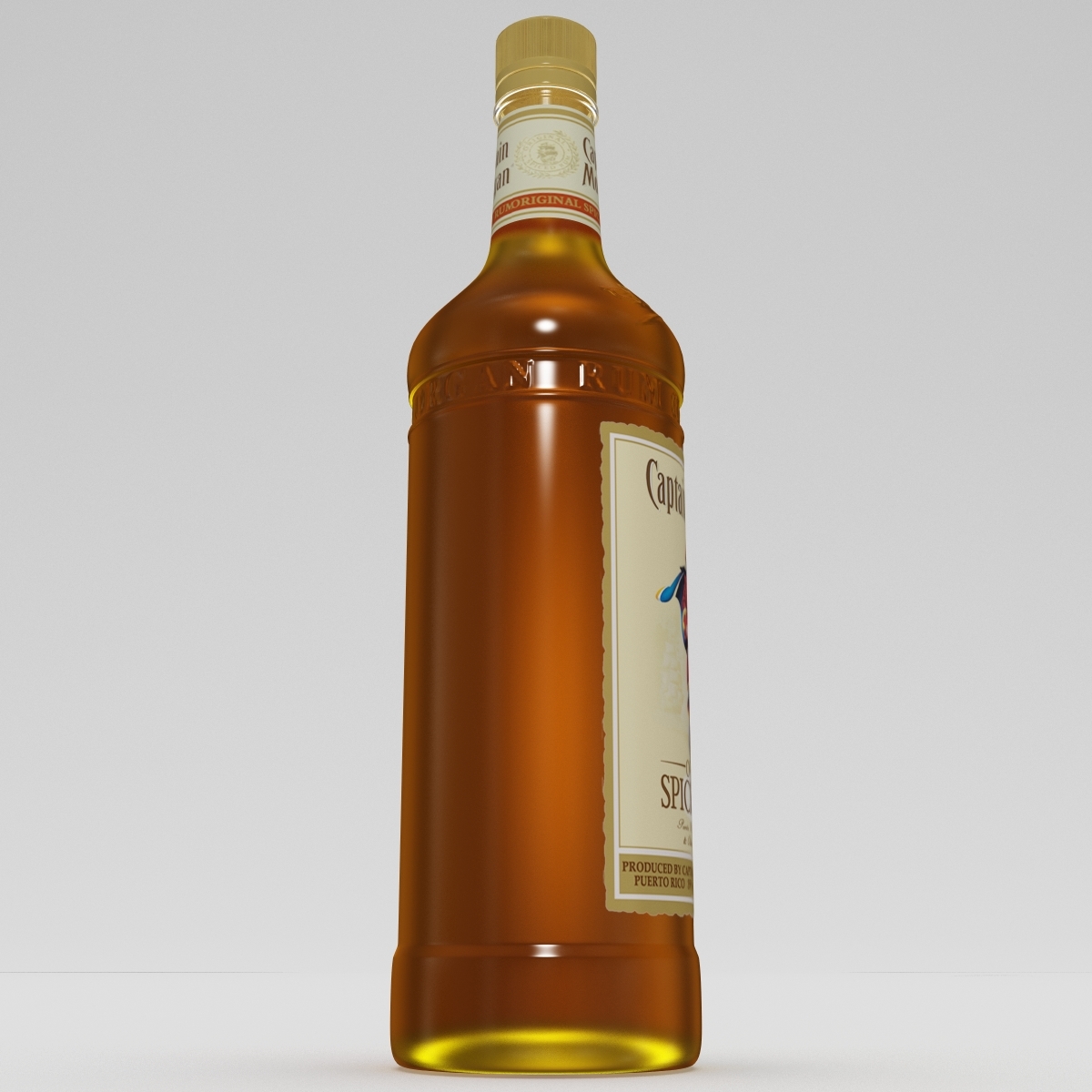 captain morgan bottle rum 3d model