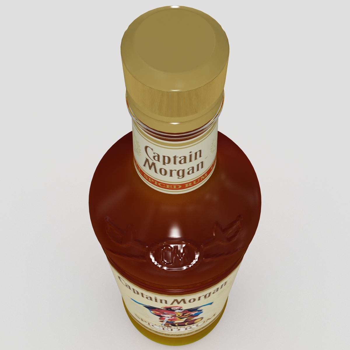 captain morgan bottle rum 3d model
