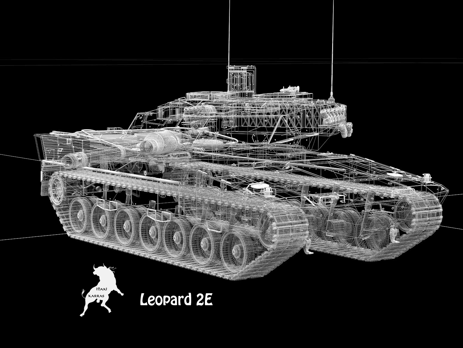 3d leopard tank model