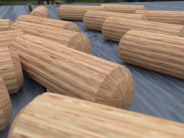 free wooden dowel pin 3d model