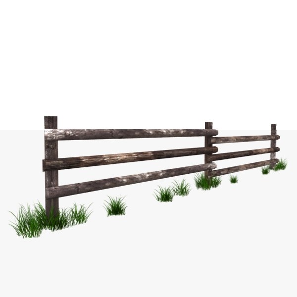 wood fence 3d model