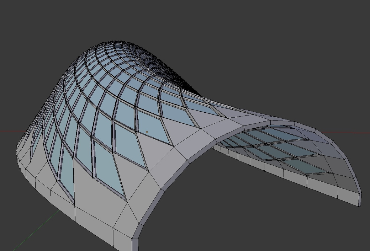 curved glass dome 3d obj