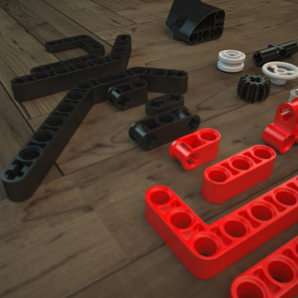 3d model lego technic pieces