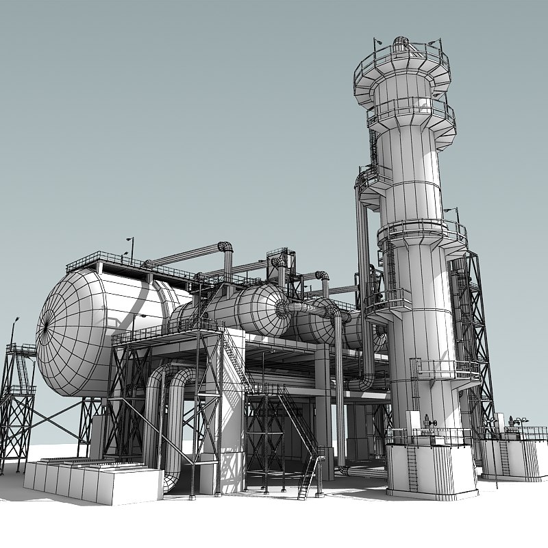 3ds max refinery unit
