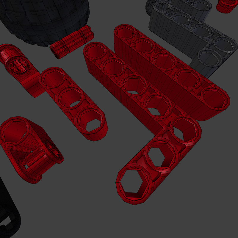 3d model lego technic pieces