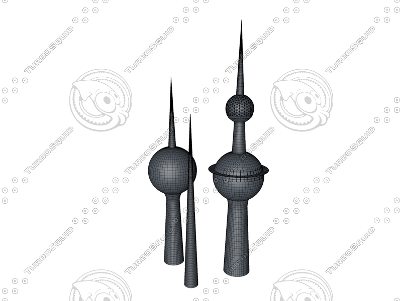 3d kuwait towers